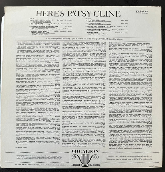 Patsy cline - Here's Patsy Cline LP Vinyl - Used – Borderline MUSIC