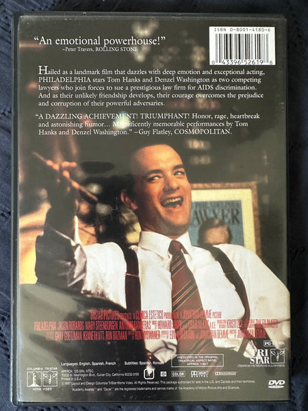 Philadelphia deluxe white screen presentation DVD use Tom Hanks – Borderline MUSIC