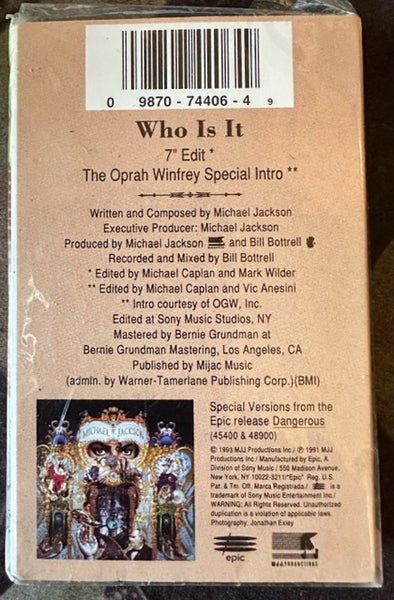 Micheal Jackson Who Is It Cassette Single Tape Used Borderline Music