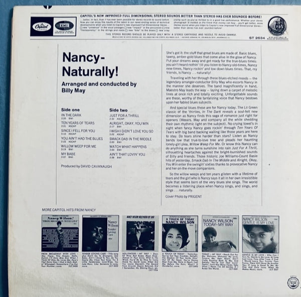 Nancy Wilson - Naturally original LP Vinyl - Used – Borderline MUSIC