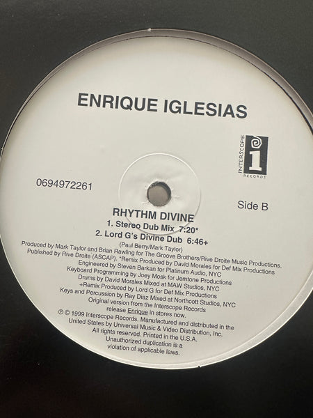 Enrique Iglesias rhythm divine 12" remix vinyl LP - Used – Borderline MUSIC