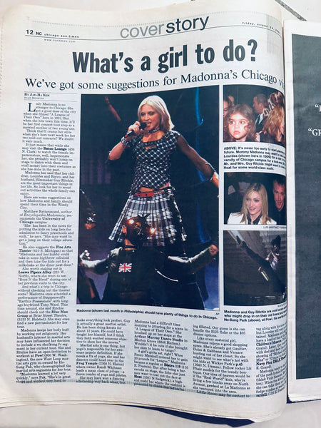 Madonna newspaper -- 2001 Drowned World Tour (USA SHIPPING ONLY ...