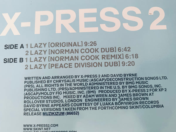 X-press 2 Lazy 12” single vinyl used – Borderline MUSIC