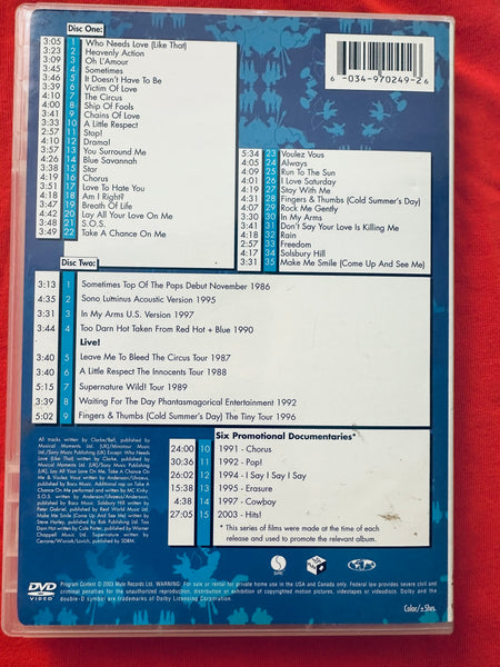 Erasure - Hits: The Videos, Live and Documentaries 2xDVD collection ...