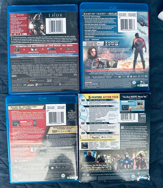 Four movies in 3-D. Iron Man three, Captain America, Thor, the avenger ...