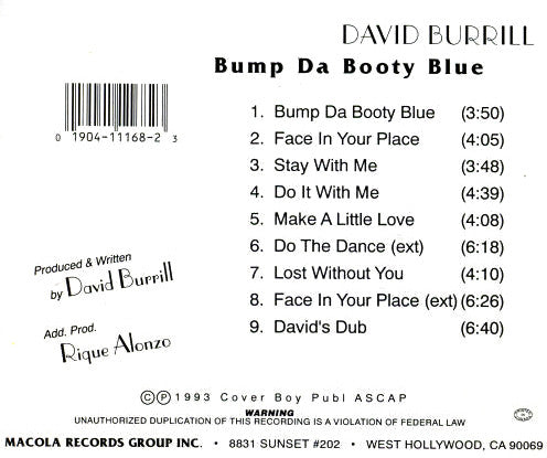 David Burrill -- Bump Da Booty Blue CD - Used – Borderline MUSIC