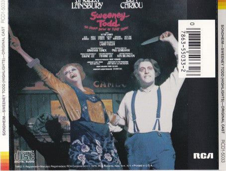 Sweeney Todd Original Broadway Cast - Angela Lansbury 1 CD Highlights ...