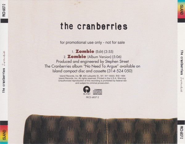The Cranberries - Zombie PROMO ONLY CD single- Used – Borderline MUSIC
