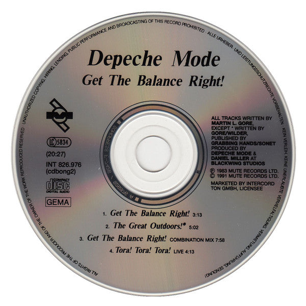 Depeche Mode - Get The Balance Right! (Import CD single) Used ...