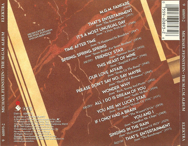 Michael Feinstein - The MGM Album CD - Used – Borderline MUSIC