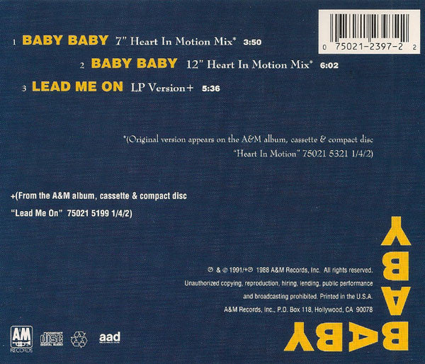Amy Grant - Baby Baby CD single - Used – Borderline MUSIC