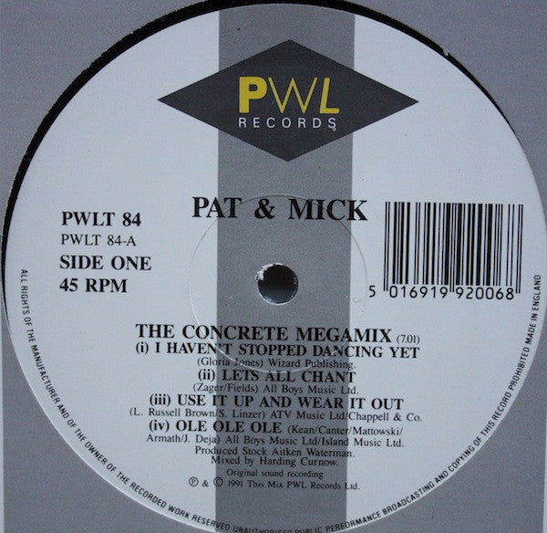 Pat & Mick - The Concrete Megamix 12" UK Vinyl LP - Used – Borderline MUSIC