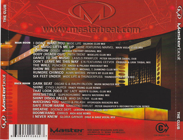 Masterbeat THE CLUB (DJ Brett Henrichsen) 2CD - Used – Borderline MUSIC