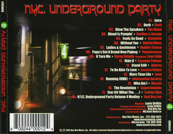 DJ Louie DeVito - N.Y.C. Underground Party (Various) CD - Used ...