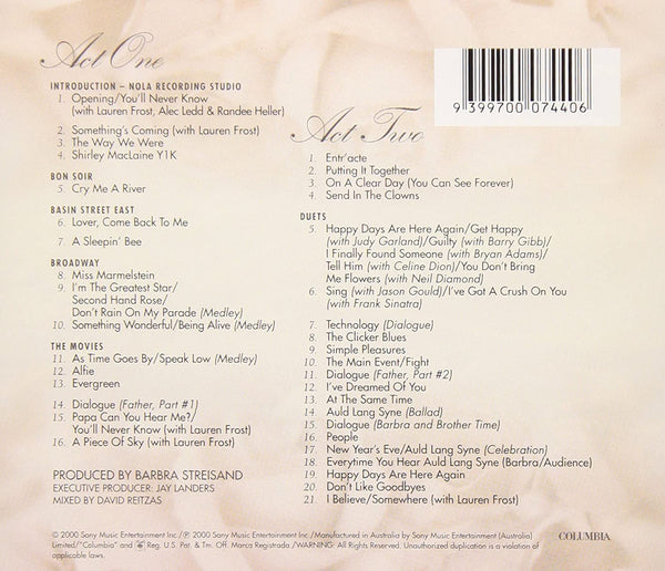 BARBRA STREISAND - TIMELESS : Live In Concert (2CD) Used – Borderline MUSIC