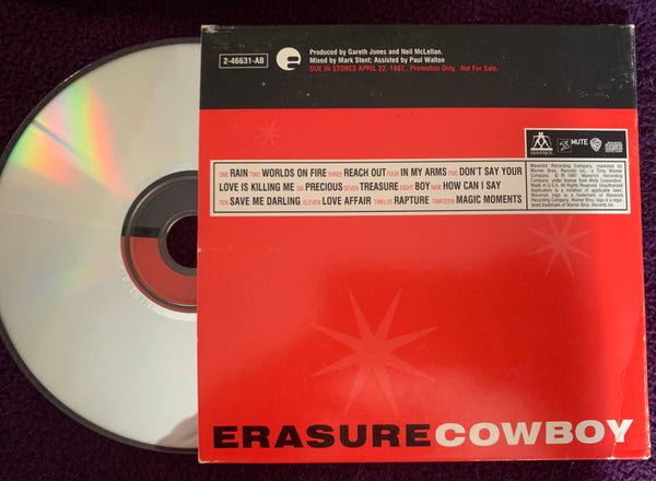ERASURE - Cowboy + BONUS (advance Promo CD) Used – Borderline MUSIC