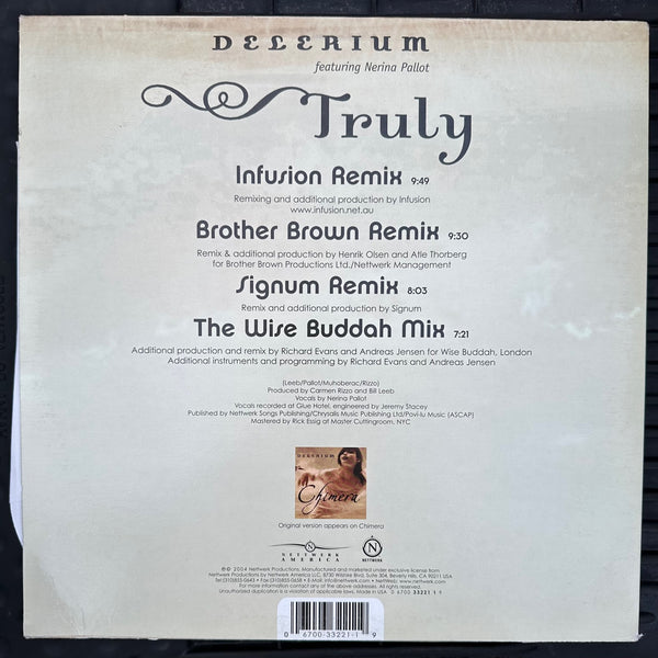 Delerium - TRULY (2x12" Single) LP Vinyl - Used – Borderline MUSIC