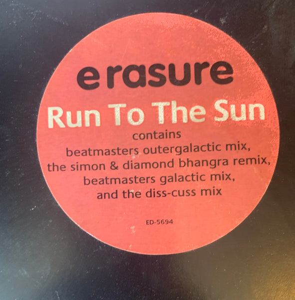 Erasure - Run To The Sun PROMO 12" Single LP Vinyl - Used – Borderline ...