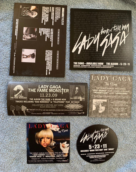 Lady GaGa - 6 official promotional 3 stickers / 3 promo cards ...