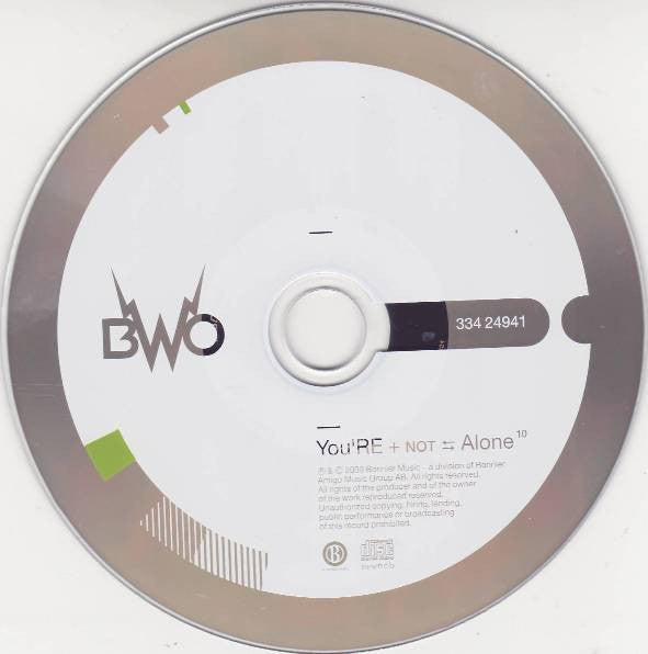BWO - You're Not Alone - IMPORT CD Maxi Single – Borderline MUSIC