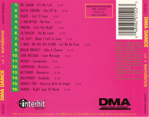 DMA DANCE vol.2 "Eurodance" (Various '96) Used CD – Borderline MUSIC