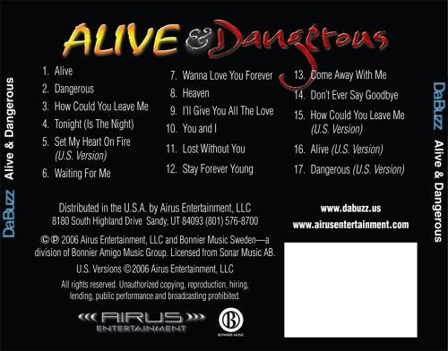 Da Buzz - Alive & Dangerous + 4 Bonus tracks CD – Borderline MUSIC